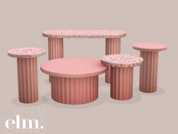 Second Life Marketplace - Elm. Ophira Table Set [Bubblegum]